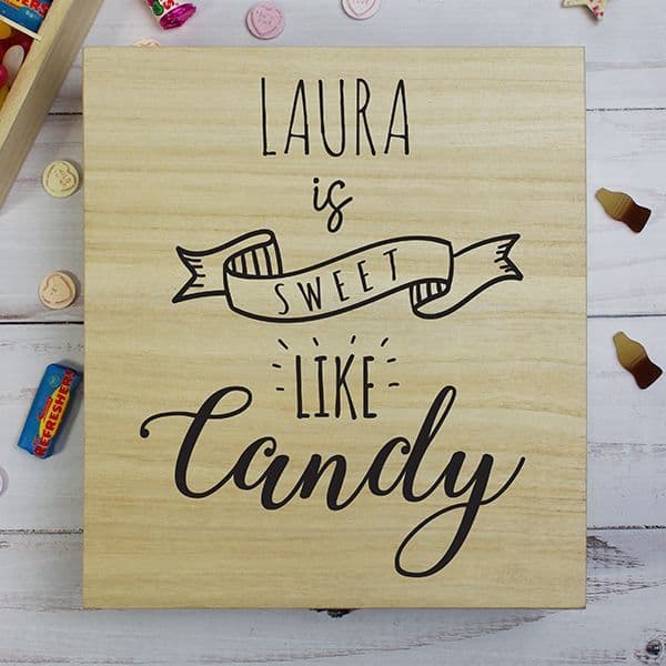 Wooden Retro Sweet Box | Unique Gift Idea | Personalised Gifts