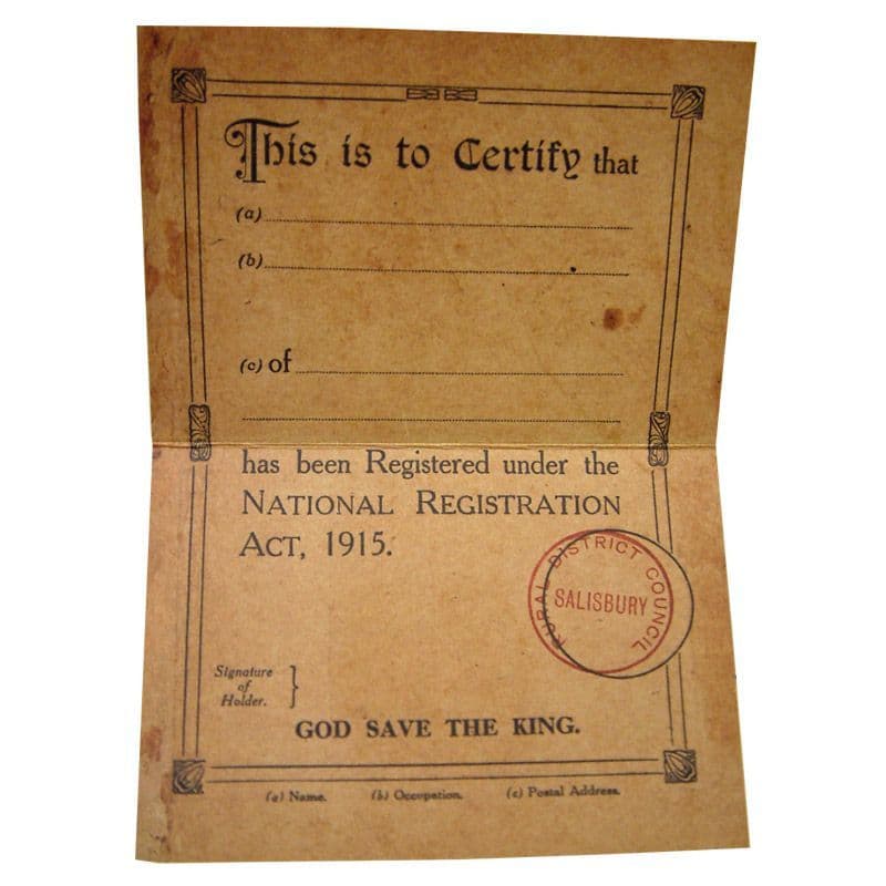 World War One Identity Card | Educational Resource | WWI ID Card