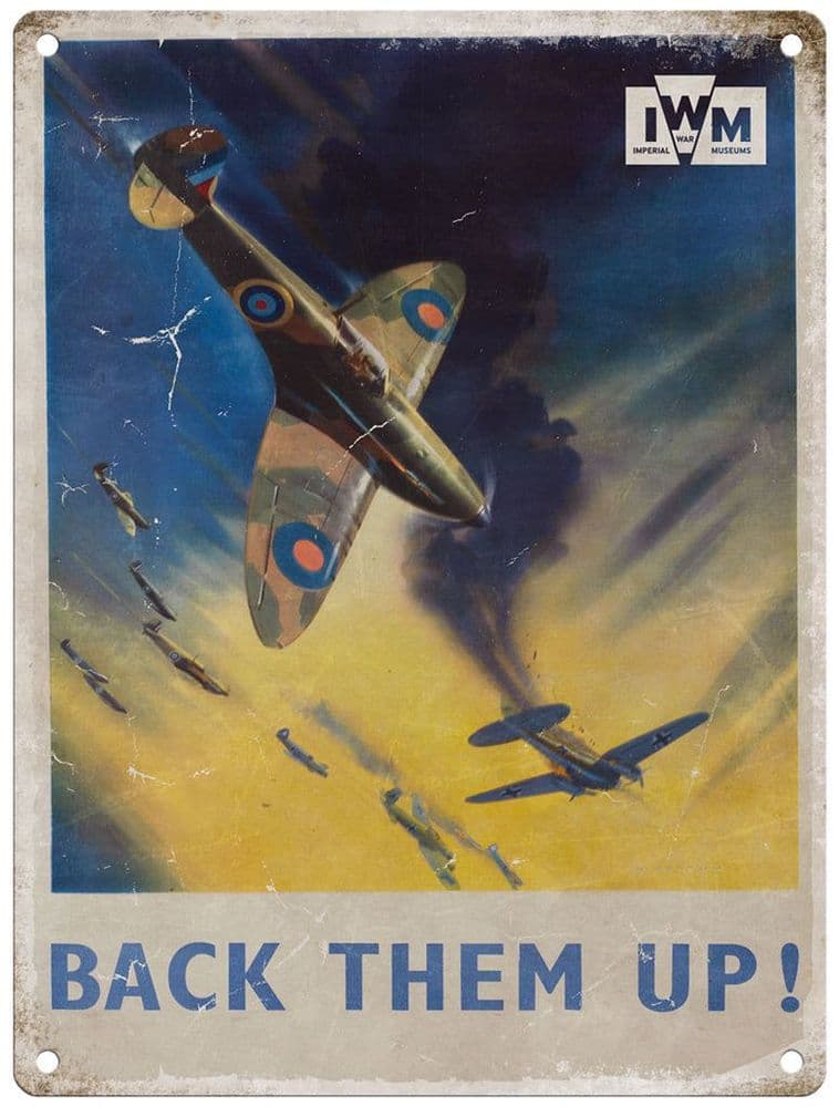 WWII Spitfire Metal Wall Sign |World War II Propaganda | War Signs