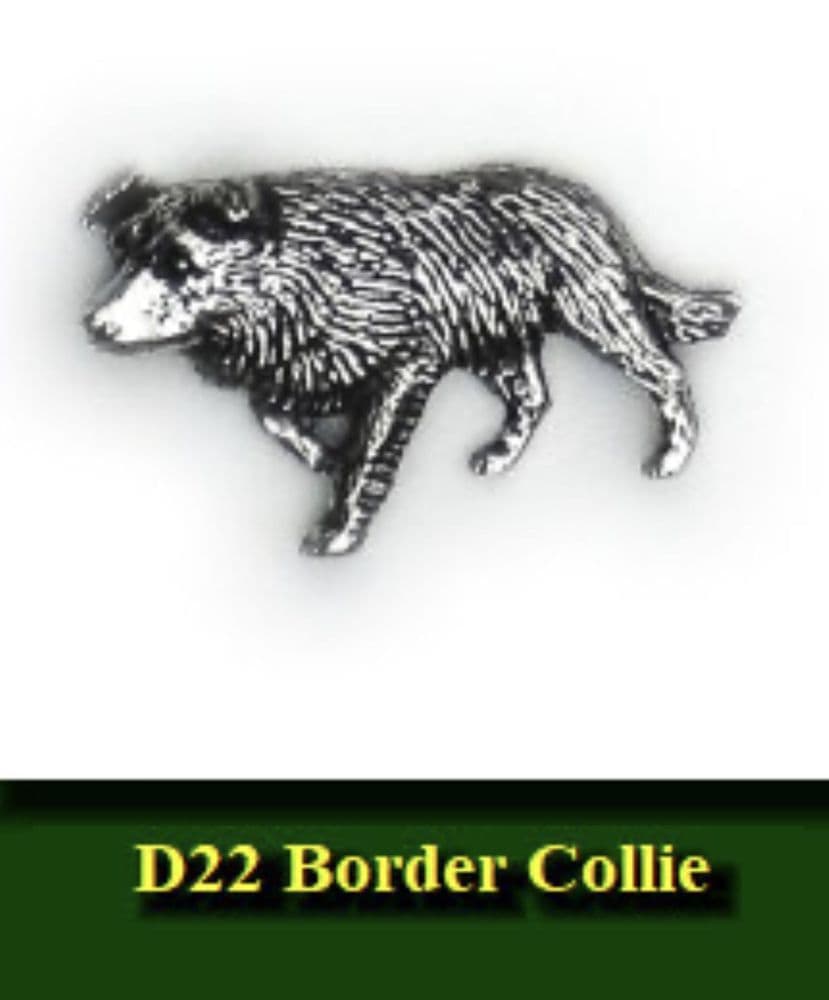 Border Collie Pewter pin badge
