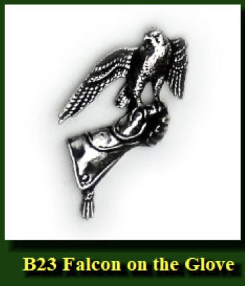 Falcon on the Glove Pewter pin badge