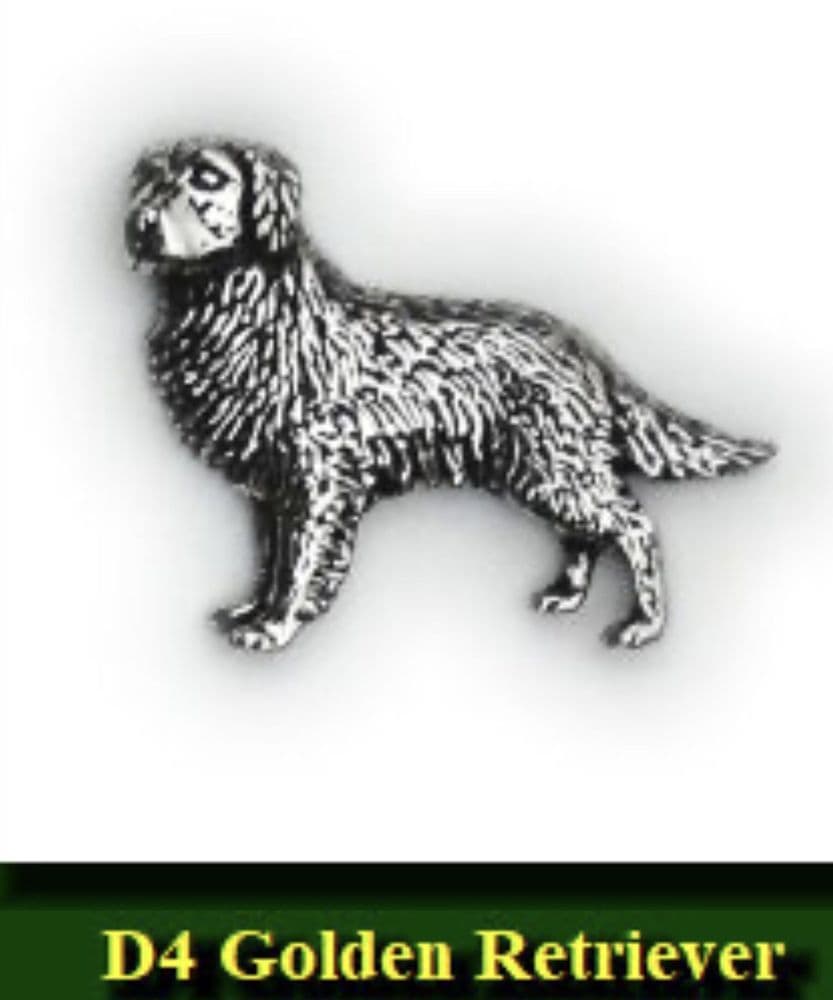 Golden Retriever Pewter pin badge