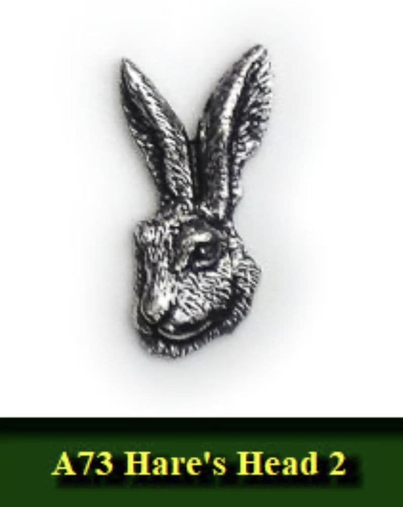 Hare s Head 2 Pewter pin badge