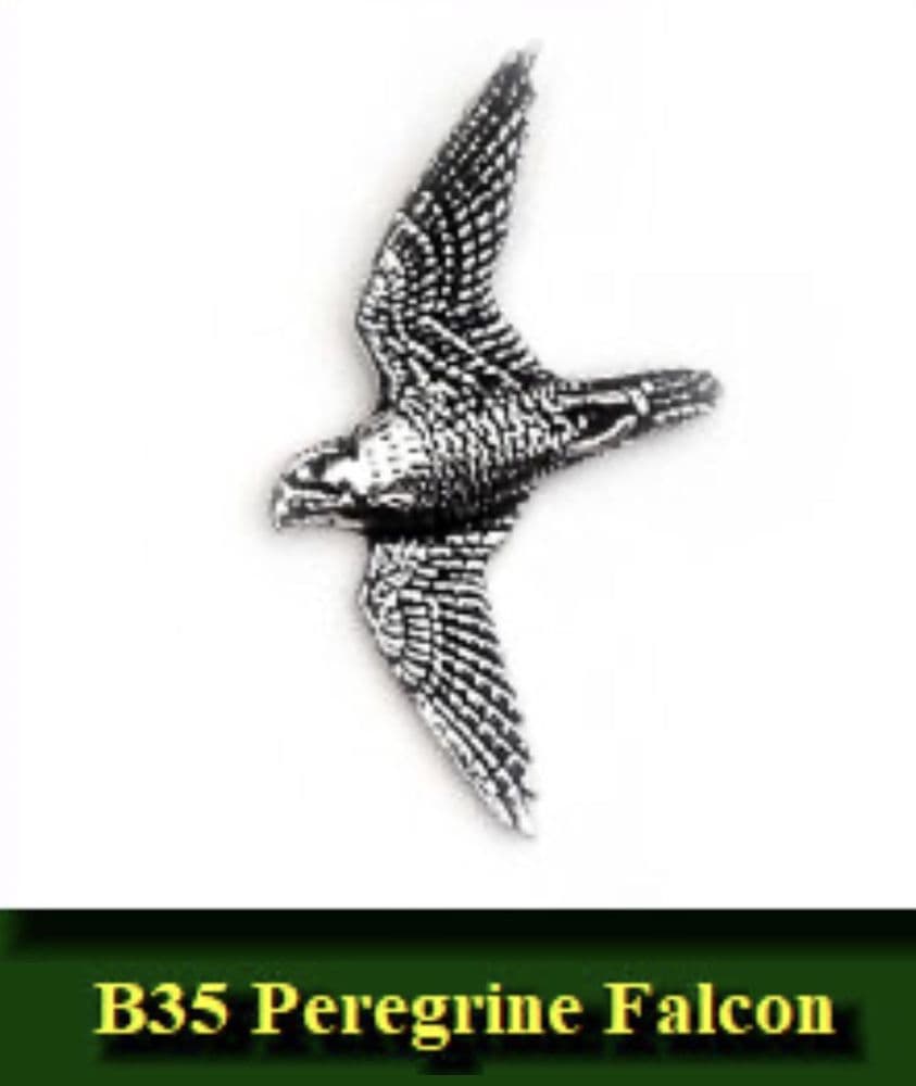 Peregrine Falcon Pewter pin badge