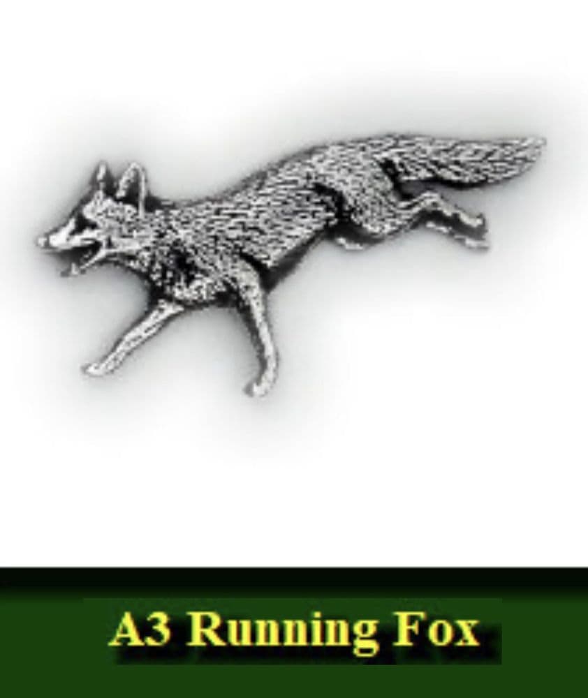 Running Fox Pewter pin badge