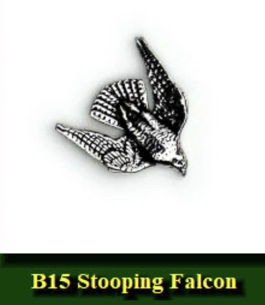 Stooping Falcon Pewter pin badge