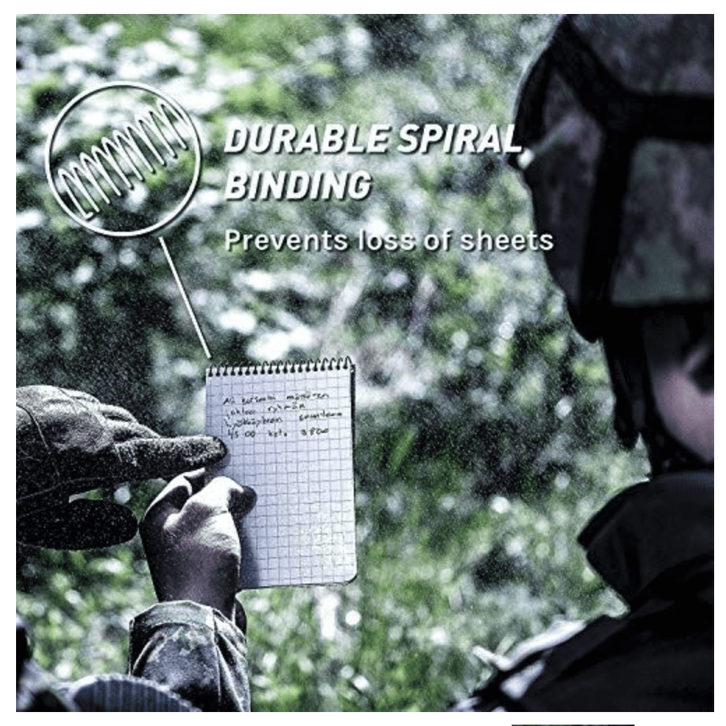 Modestone Waterproof Notepad 6"x4" - Military Model - Tan