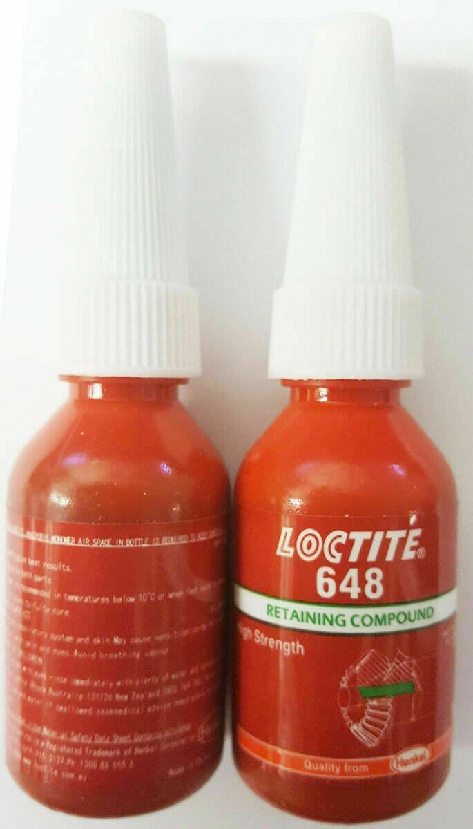 LOCTITE 648 MEDIUM/HIGH STRENGTH THREADLOCK BEST EVER METAL ADHESIVE 10 ML