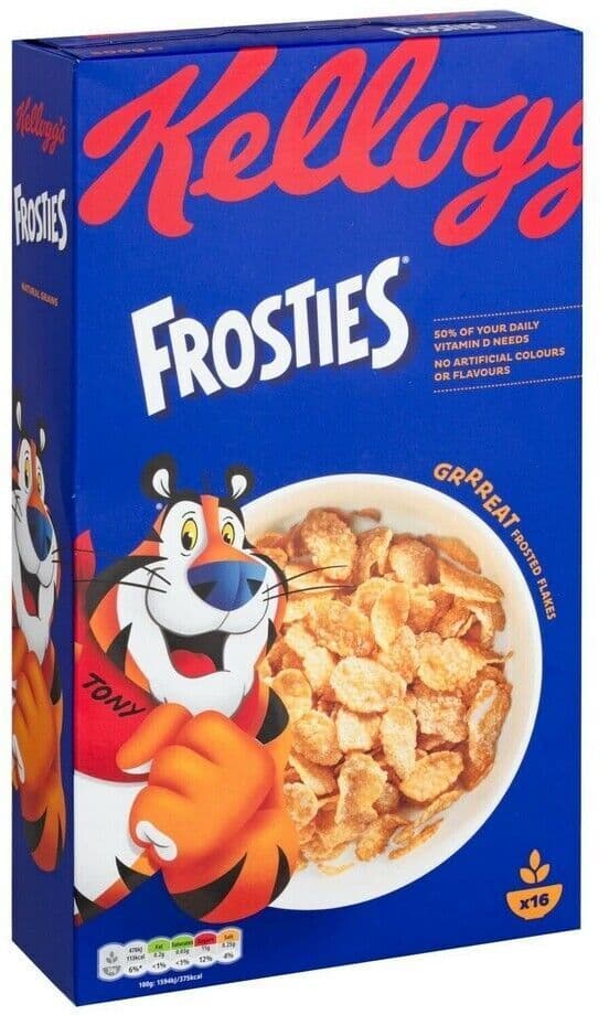 Kelloggs Frosties Cereal Packs - Full Case 8 x 500g Boxes