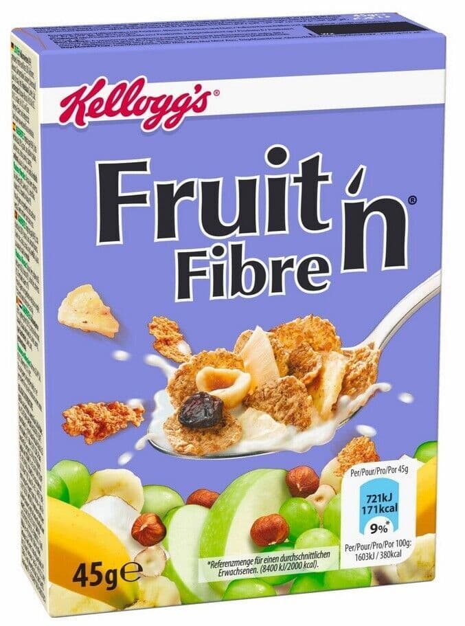 Kelloggs Fruit and Fibre Cereal Portion Packs - Full Case 40 x 45g Packets