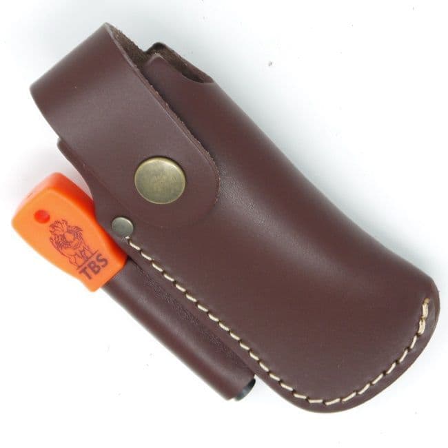 TBS Leather Large Folding Knife Pouch with Firesteel Loop