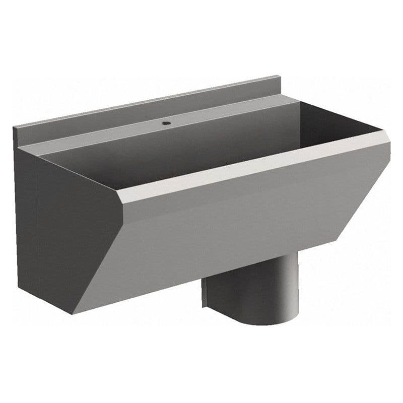 1 User 800mm H&L Surgeons Scrub Trough Sink - Tap Deck Right Hand Waste