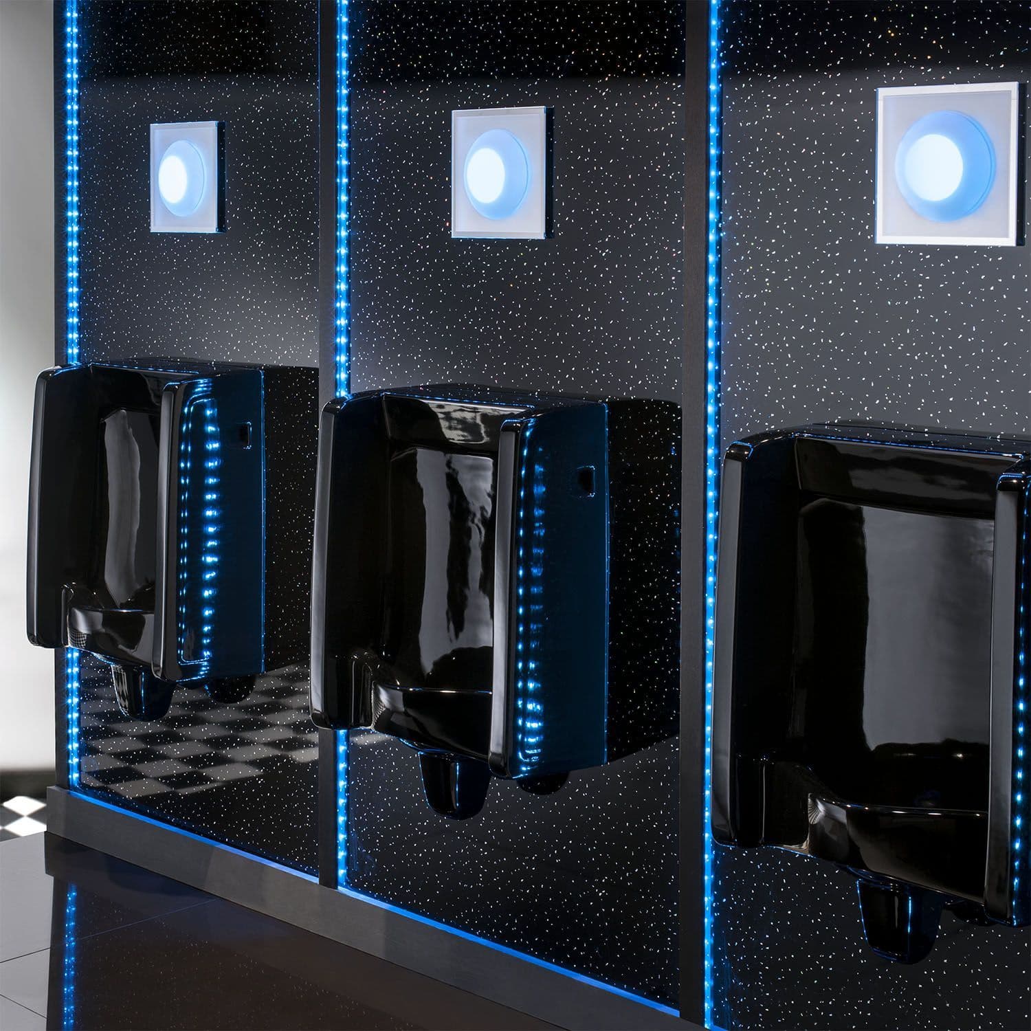 Single Florida Black Ceramic Urinal Bowl - Rear Inlet