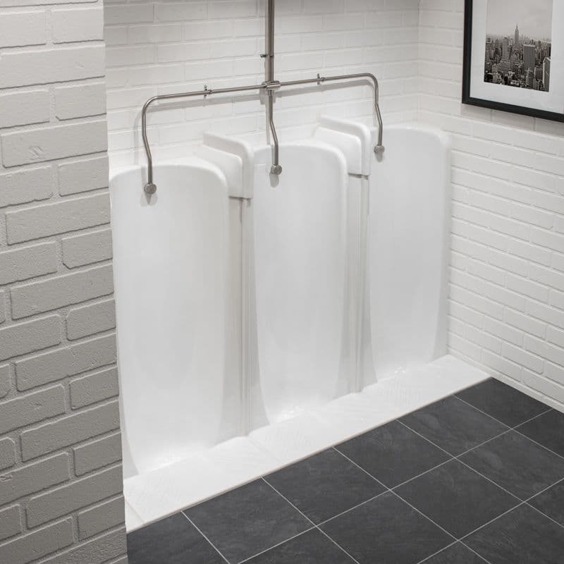 Healey & Lord 3 Station Top Inlet Niagara Traditional Slab Urinal Fused Run