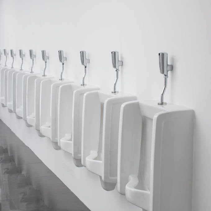 HL Washrooms Image Gallery - Top Inlet Florida Urinal with Exposed Pipework
