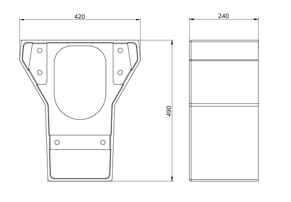 DVS Disabled WC Pan White Enamelled Steel Spacer Box