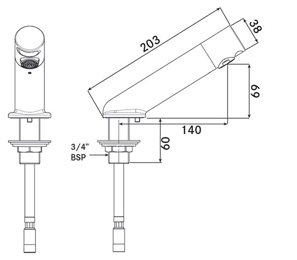 DVS Aquarius A32 Deck-Mounted Infrared Sensor Tap