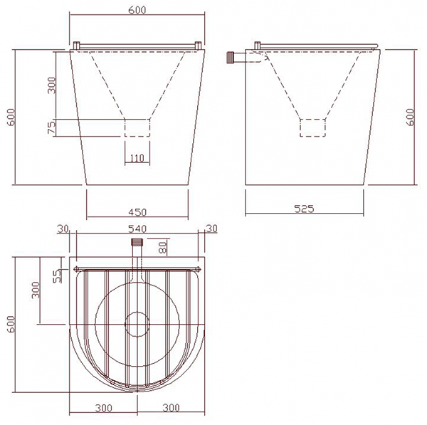 Franke G22020N Floorstanding Sluice Sink / Slop Hopper for Concealed ...