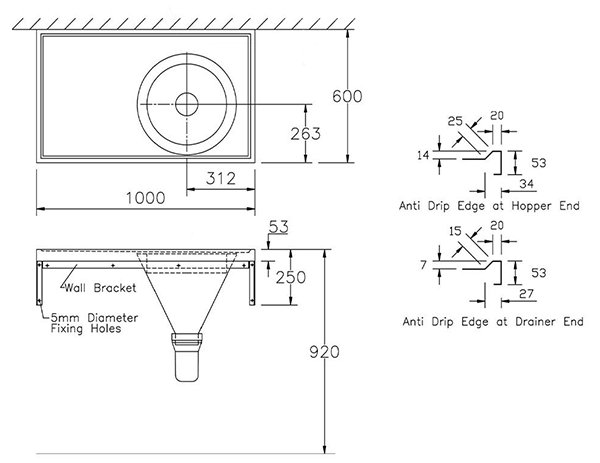 Healey & Lord HTM64 / HBN 00-10 Slop Hopper | Left Hand Drainer ...