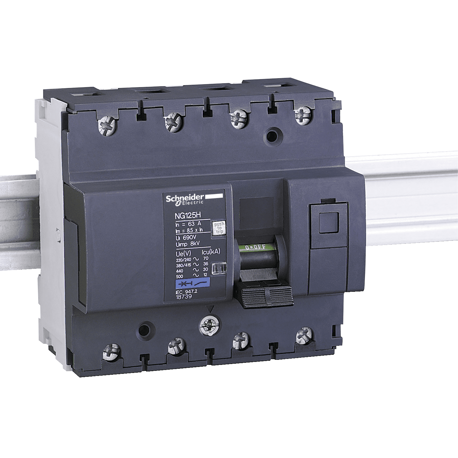 18738 Schneider Electric Ng125 - Circuit Breaker - Ng125H - 4P - 50A ...