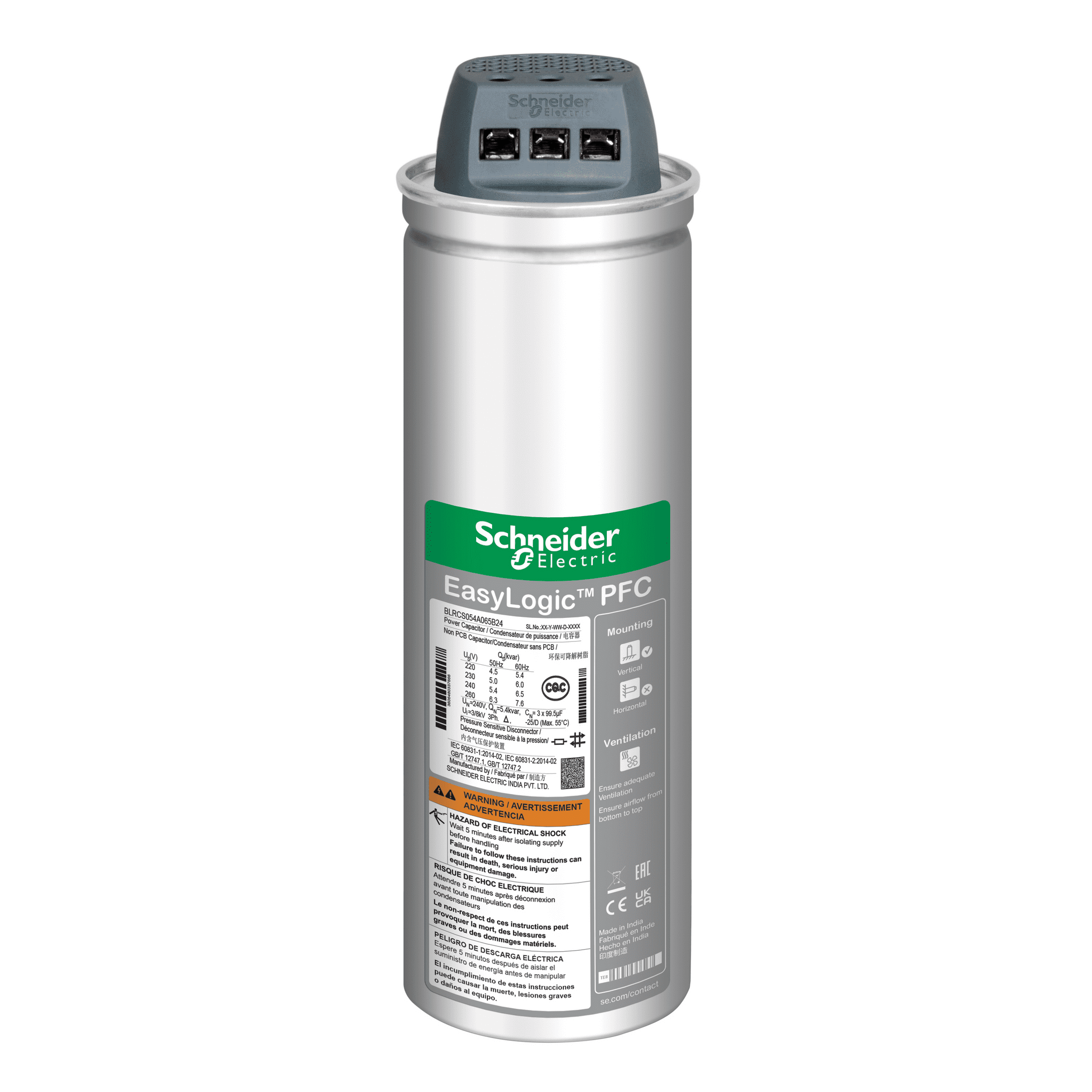 BLRCS208A250B40 Schneider Electric Easycan Capacitor - 20 8/25 Kvar ...