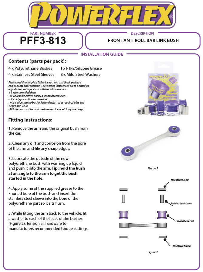 Powerflex Front ARB Link Bush PFF3-813 for Cayenne E2 92A