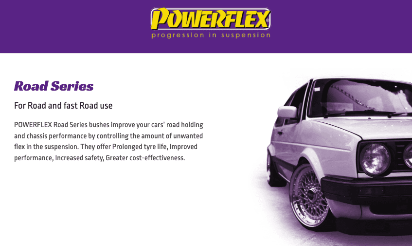 Powerflex Front Arm Rear Bush PFF16-502 for Fiat 500 inc Abarth 2007-