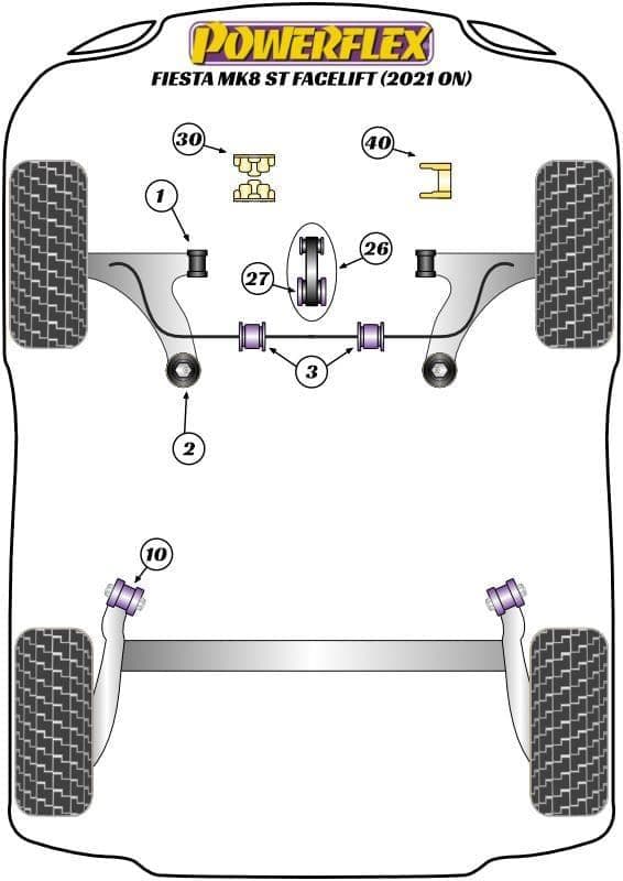 Powerflex Lower Torque Mount Fast Road PFF19-2226 for Ford Fiesta MK8 5 ...
