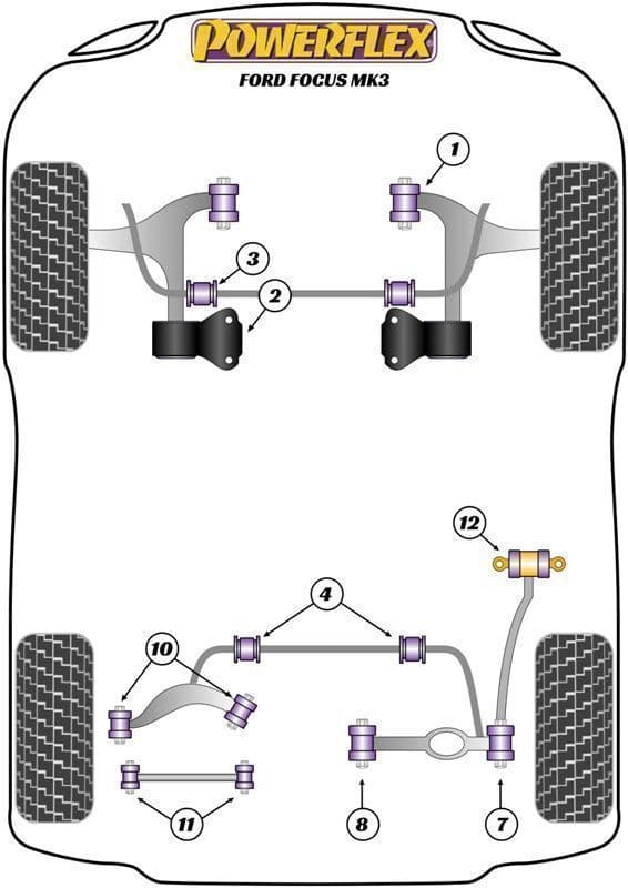 Powerflex Rear Trailing Arm Blade Bush PFR19-812 for Ford Focus Mk3