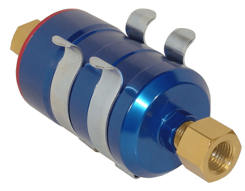 BULLET FUEL FILTER 14X1 5MM IN 12X1 5MM OUT BLUE BULLETA12-B