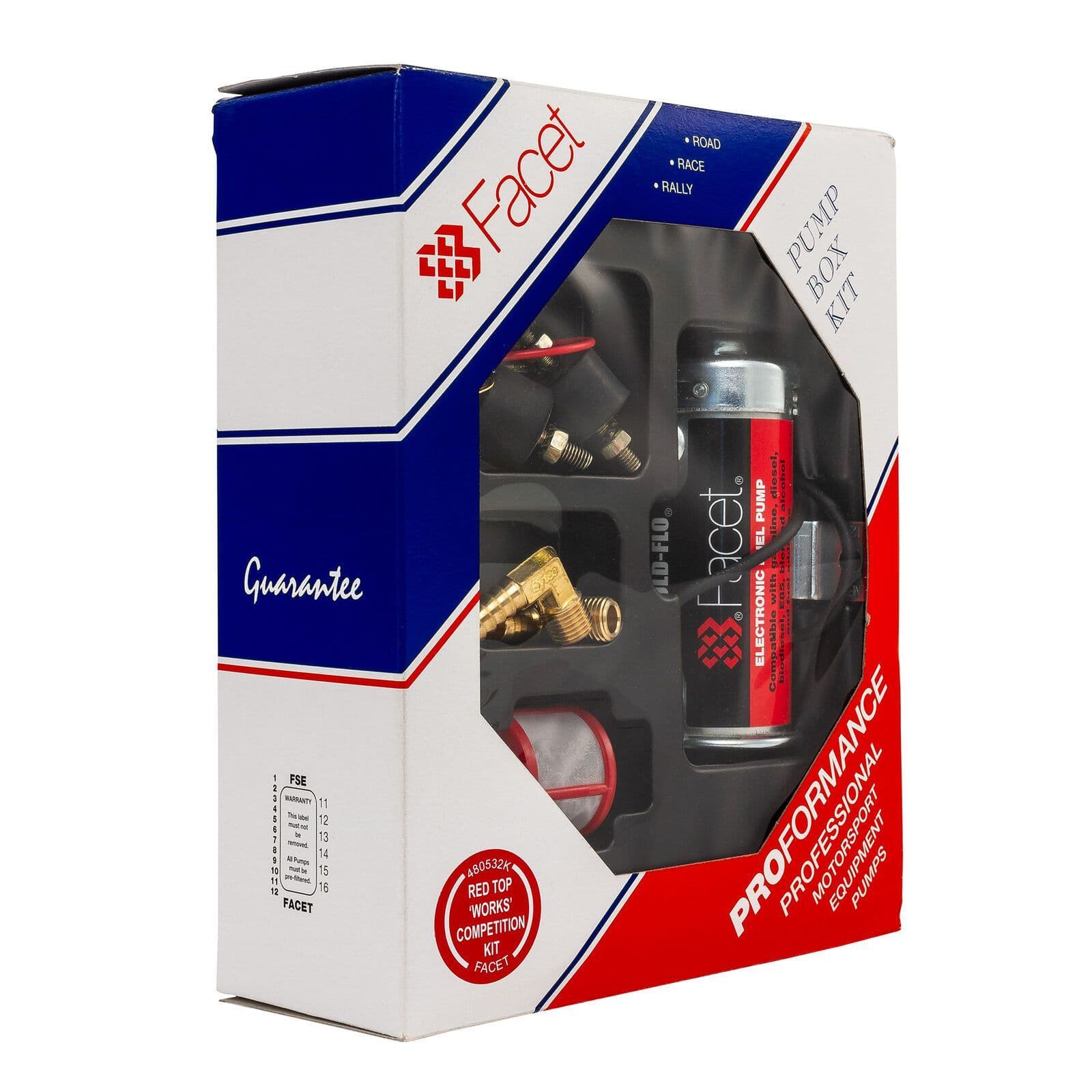 Facet Red Top Fuel Pump Kit | 8mm Unions | Fuel Pumps Online UK
