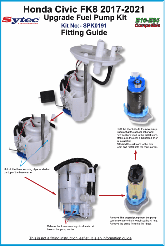 Honda Civic Type R FK8 Sytec Motorsport Fuel Pump Kit 300 LPH SPK0191