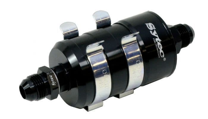 SYTEC Bullet fuel Filter Jic8-Jic8 Black with mounting clips 10 Micron ...