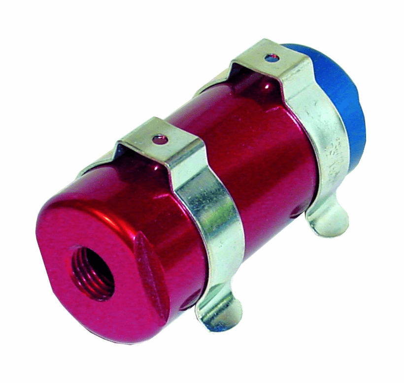 SYTEC SMALL BULLET FUEL FILTER 1/8TH NPTF RED SBF001R