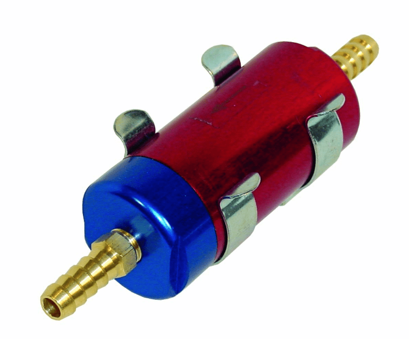 SYTEC SMALL BULLET FUEL FILTER RED 8MM TAILS SBF002R