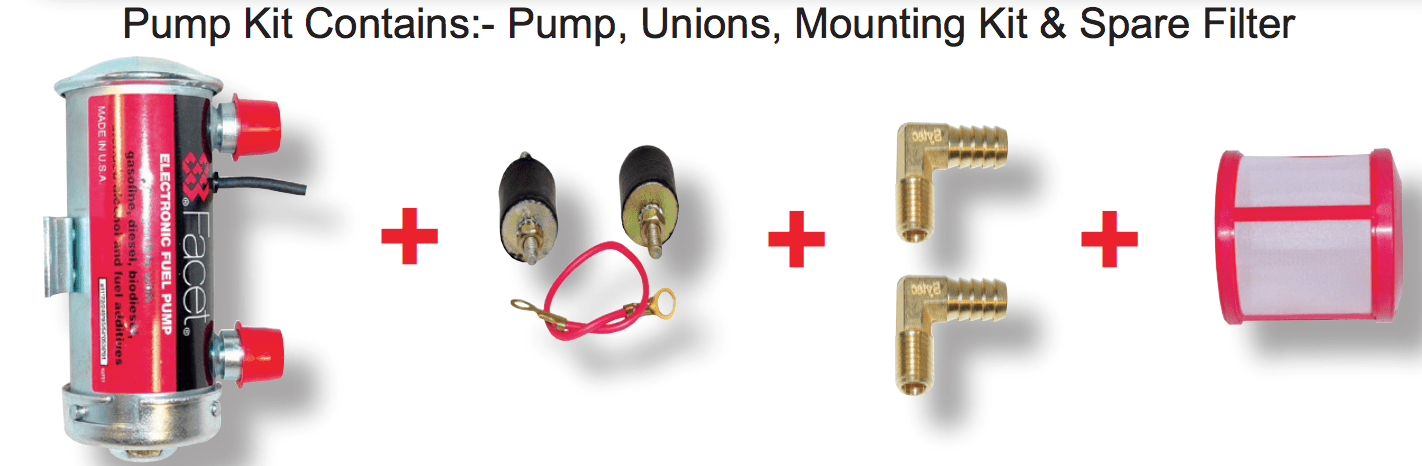 Facet Red Top Fuel Pump Kit | 8mm Unions | Fuel Pumps Online UK