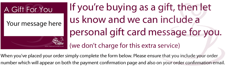 The Love Of Coffee Gift Card | Coffee Gift Card Message | Next Day Delivery