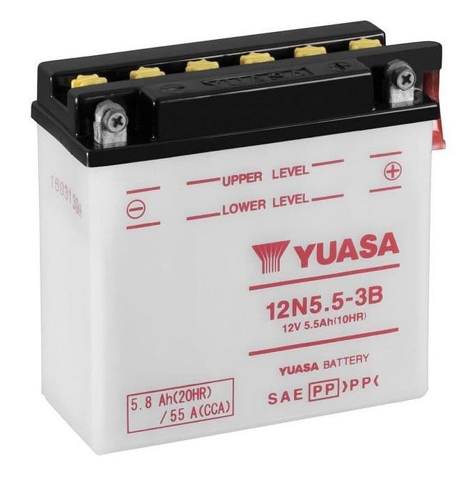Yuasa 12N5.5-3B 12v 5.5Ah Motorcycle Battery - Collect Instore at The ...