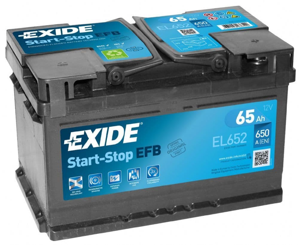 Exide EL652 12V 65Ah 650A EFB Stop Start Car Battery (100 EFB) From £74 ...
