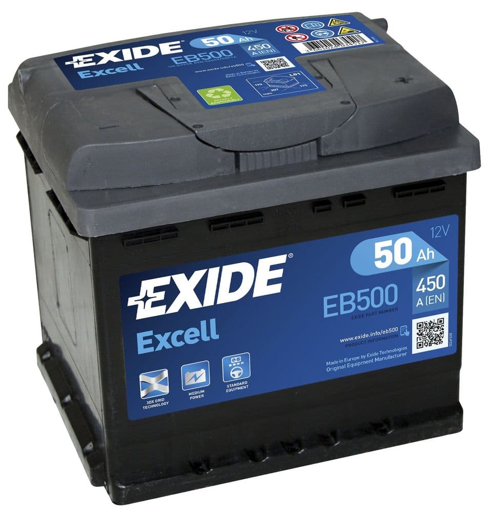 Exide Excell 079 SE Car Battery EB500 From £44.16 EX VAT Buy Online ...