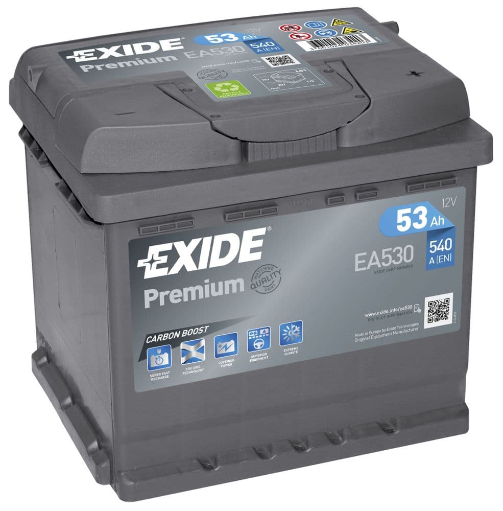 Exide Premium 079TE Car Battery EA530 From £49.99 EX VAT Buy Online ...