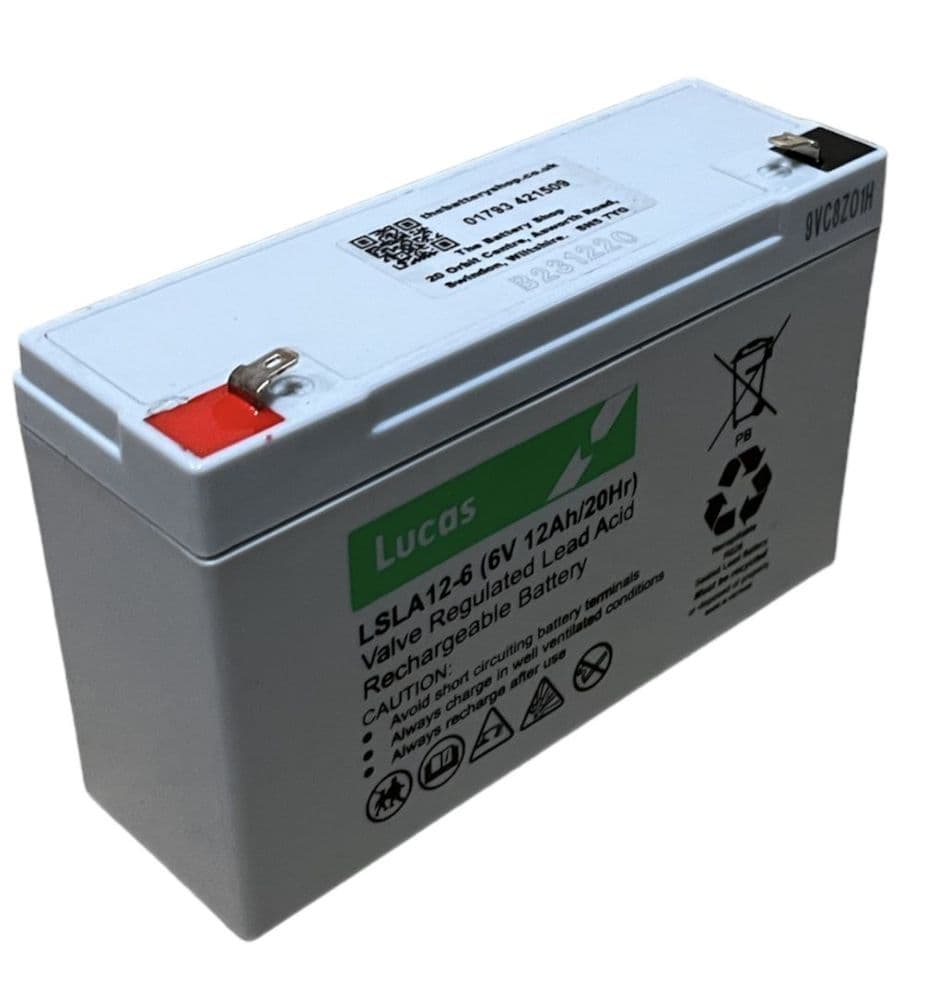 LSLA12-6 Lucas VRLA AGM Standby Battery 6v 12Ah (Y12-6, NP12-6) Buy ...