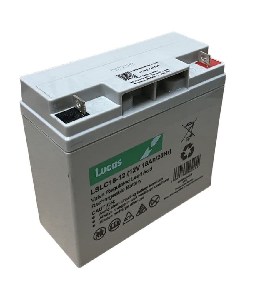 LSLC18-12 Lucas VRLA AGM Cyclic Battery 12v 18Ah (NPC17-12, NP18-12B ...