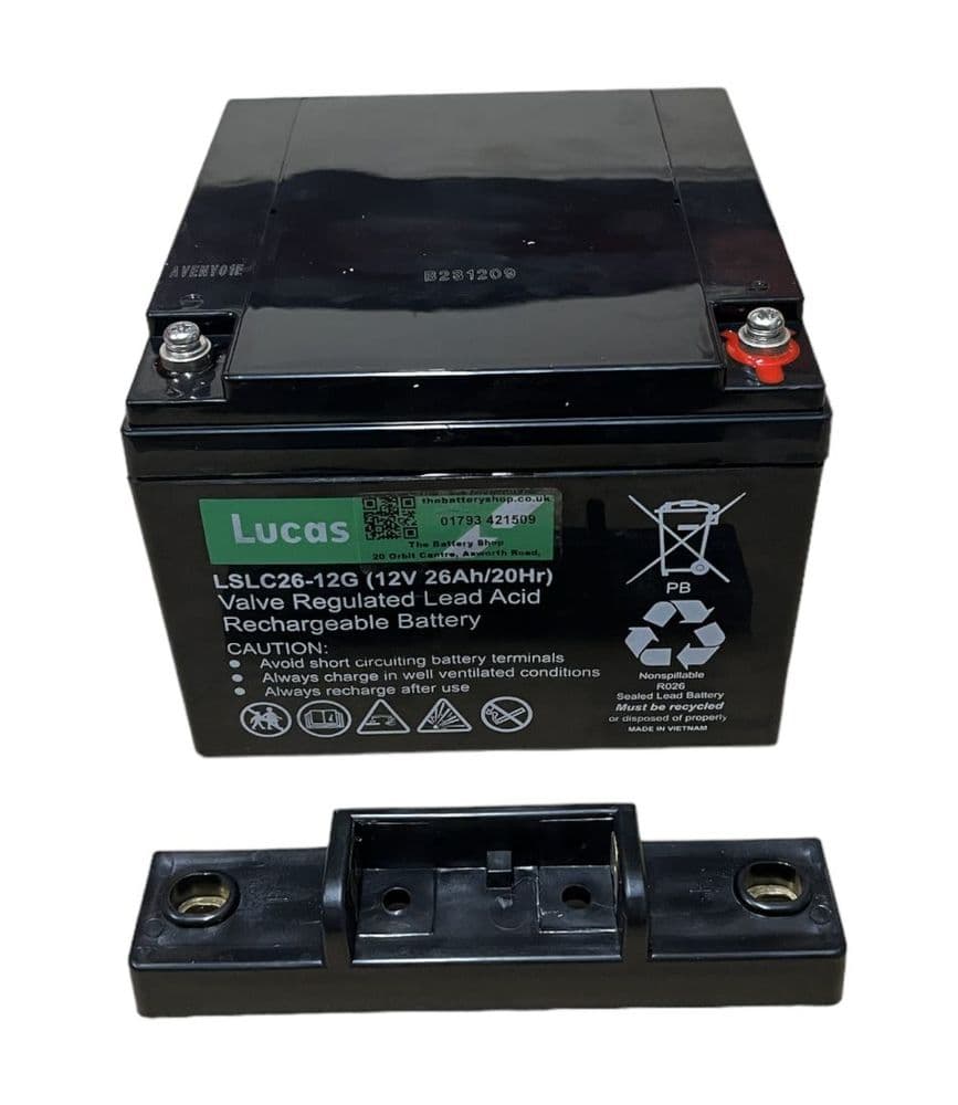 LSLC26-12G Lucas VRLA AGM Cyclic Golf Battery 12v 26Ah (REC26-12i ...