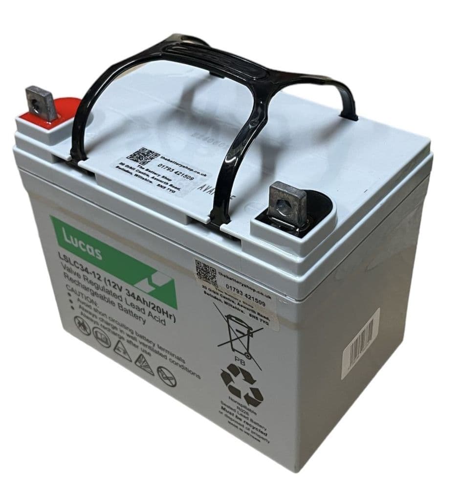 LSLC34-12 Lucas VRLA AGM Cyclic Battery 12v 34Ah (REC36-12i) Buy Online ...