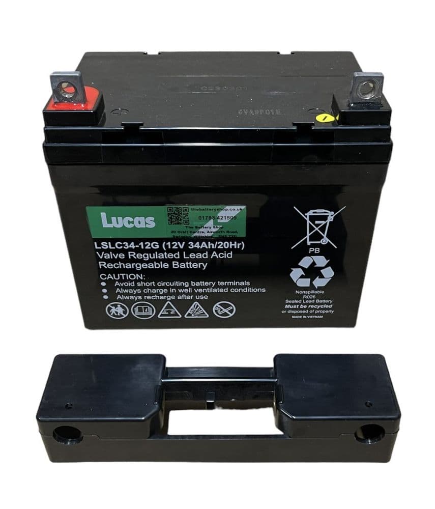 LSLC34-12G Lucas VRLA AGM Cyclic Golf Battery 12v 34Ah (REC36-12i) Buy ...