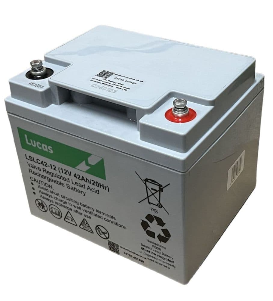 LSLC42-12 Lucas VRLA AGM Cyclic Battery 12v 42Ah (REC50-12i, NPC38-12i ...