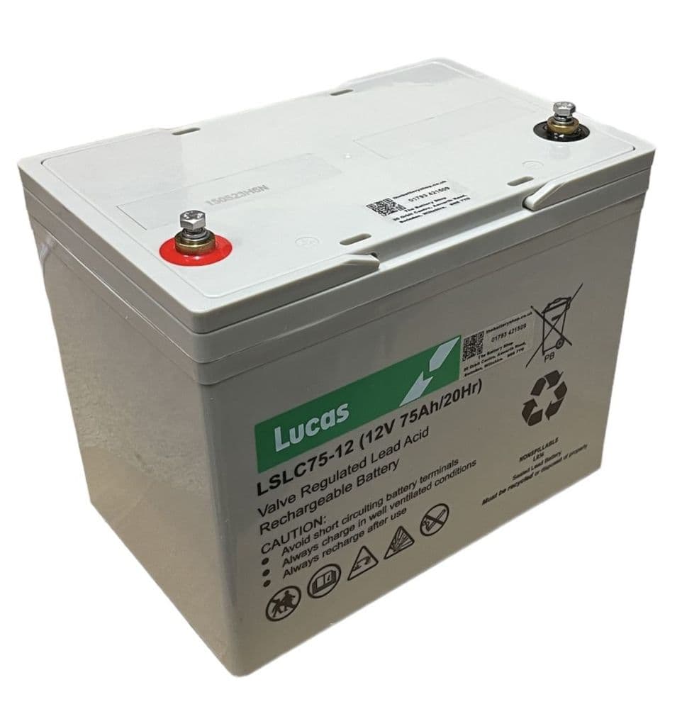 LSLC75-12 Lucas VRLA AGM Cyclic Battery 12v 75Ah (YC70-12, REC80-12i) Buy Online From The ...
