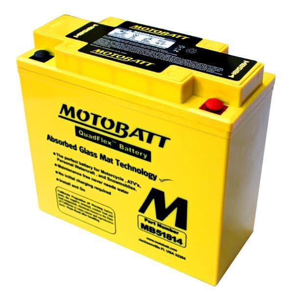 MB51814 Motobatt AGM Motorcycle Battery 12v 22Ah 220CCA (51814, 51913 ...