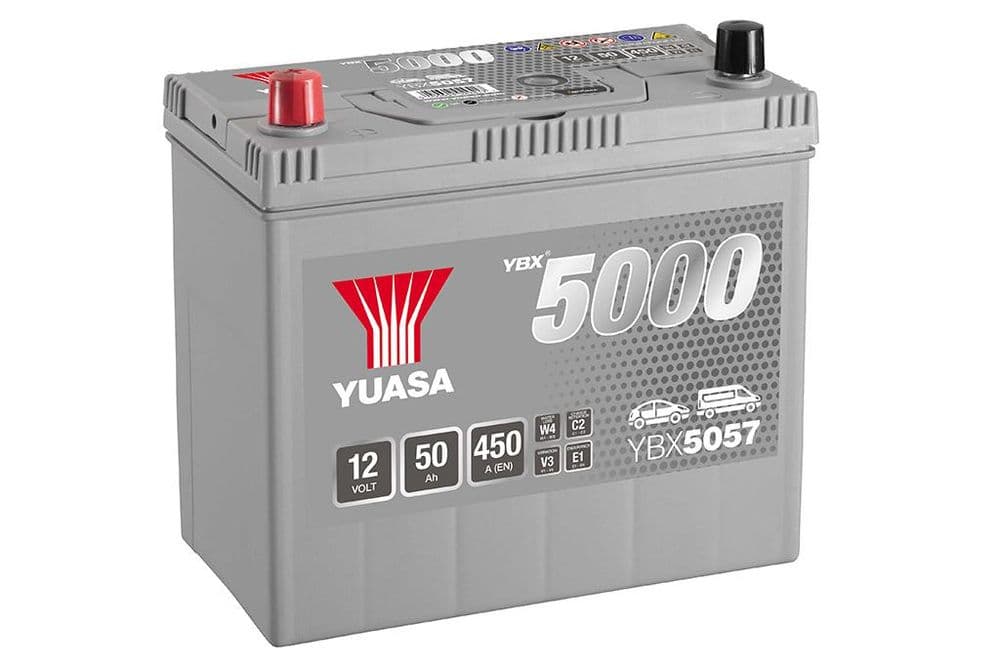 Yuasa 12v 50Ah 450A Silver Car Battery YBX5057 (HSB057) Buy Online from ...